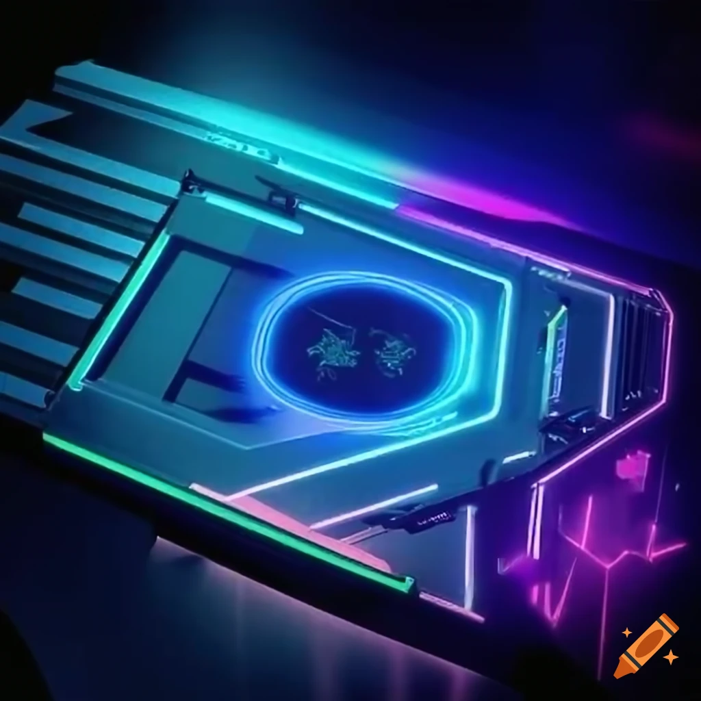 Sleek and futuristic interface with neon accents and holographic ...