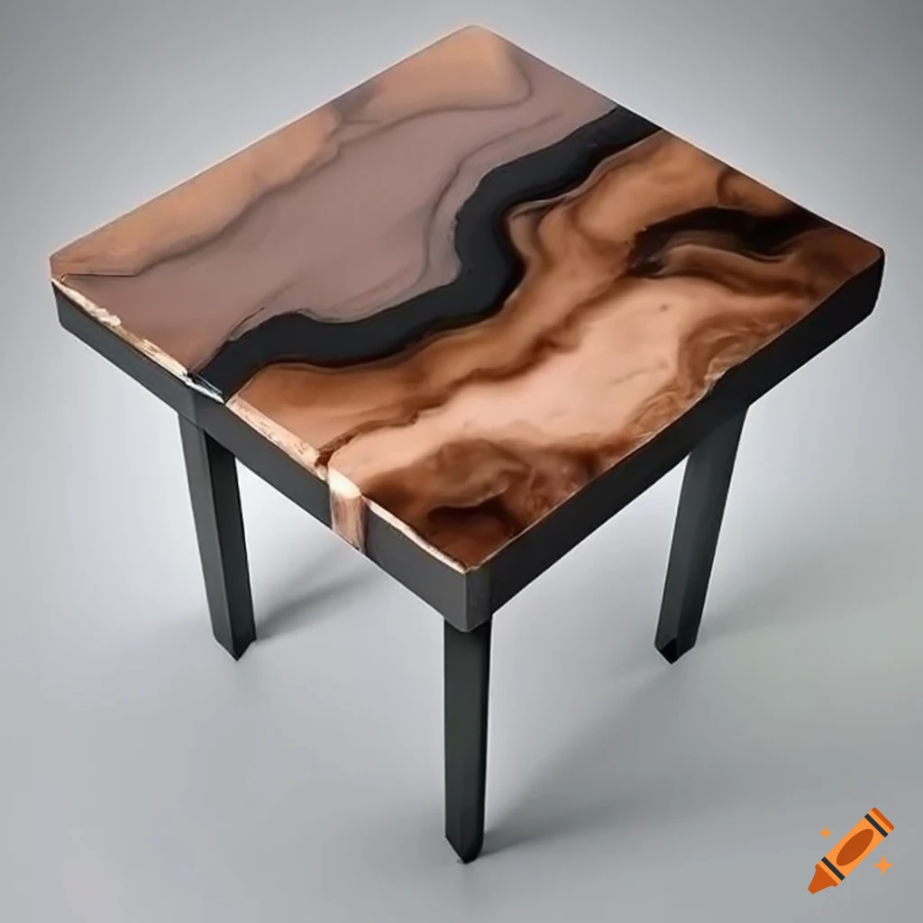 Epoxy resin study table with creative and unique designs on Craiyon