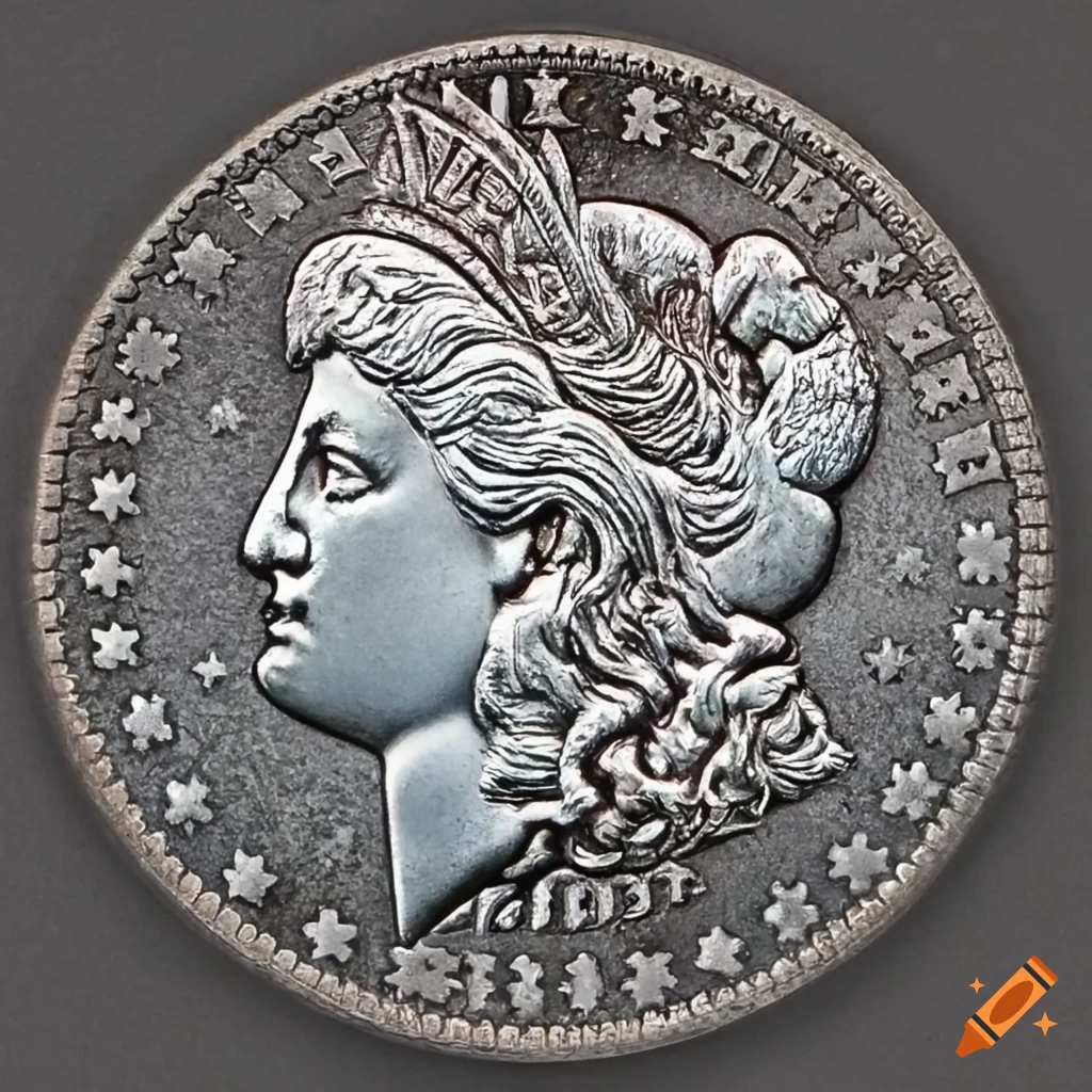 Realistic photo of a morgan silver dollar coin on Craiyon