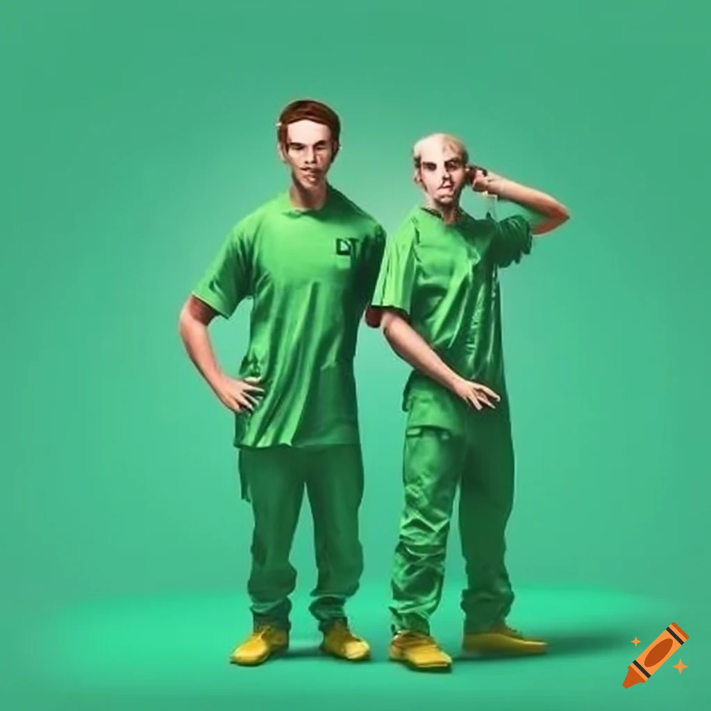 Team mates in light green uniforms on Craiyon