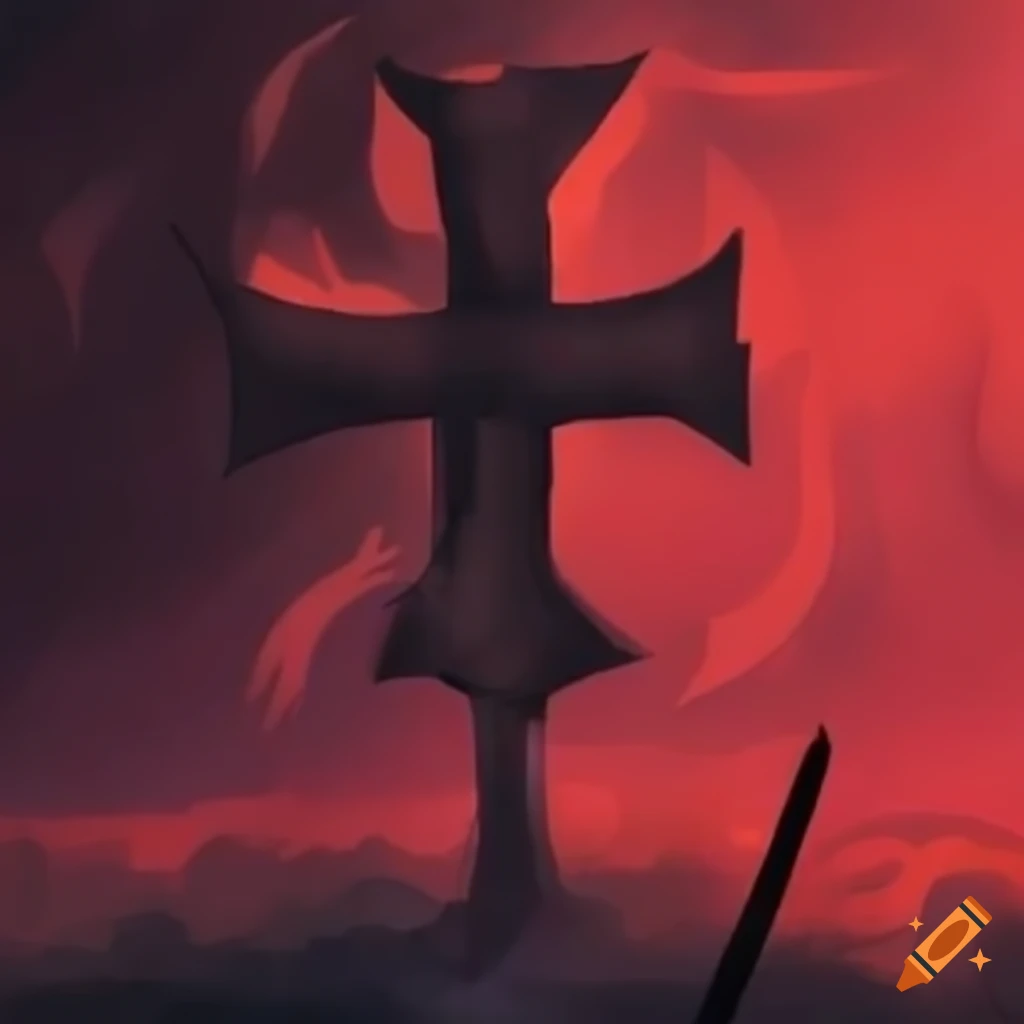 Cross flag in anime style on Craiyon