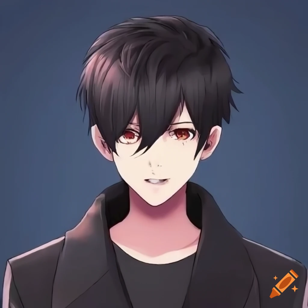 Black hair adult boy as a news anchor in Anime on Craiyon