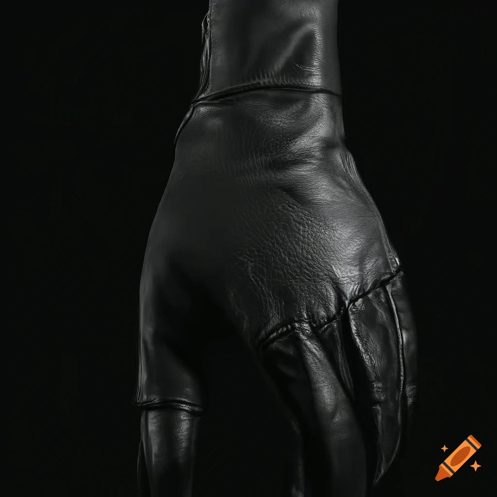 Black leather glove on Craiyon