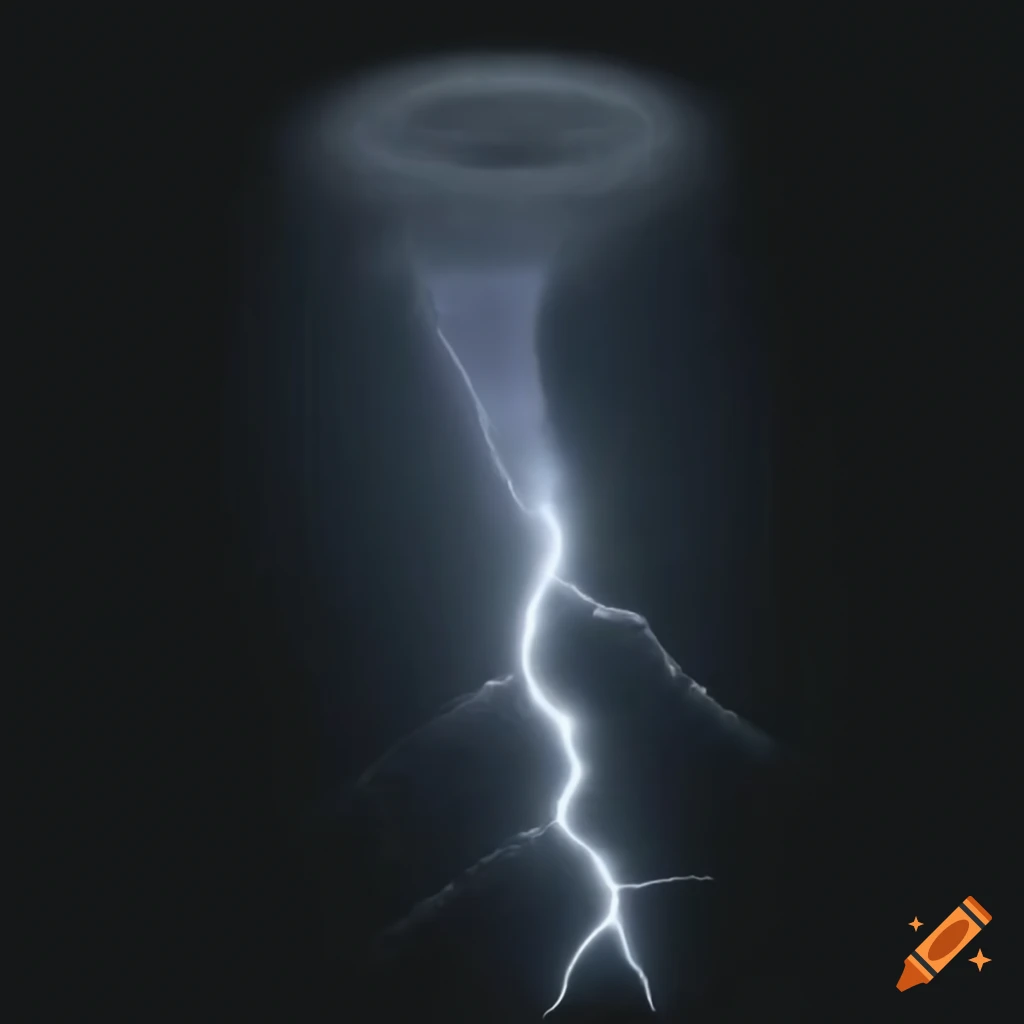 Lightning tornado of broken glass eye in a photo-realistic style on Craiyon