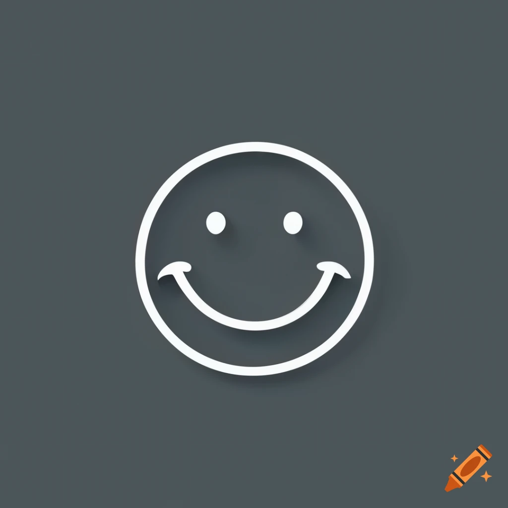 Minimalist 2d smiley logo design on Craiyon