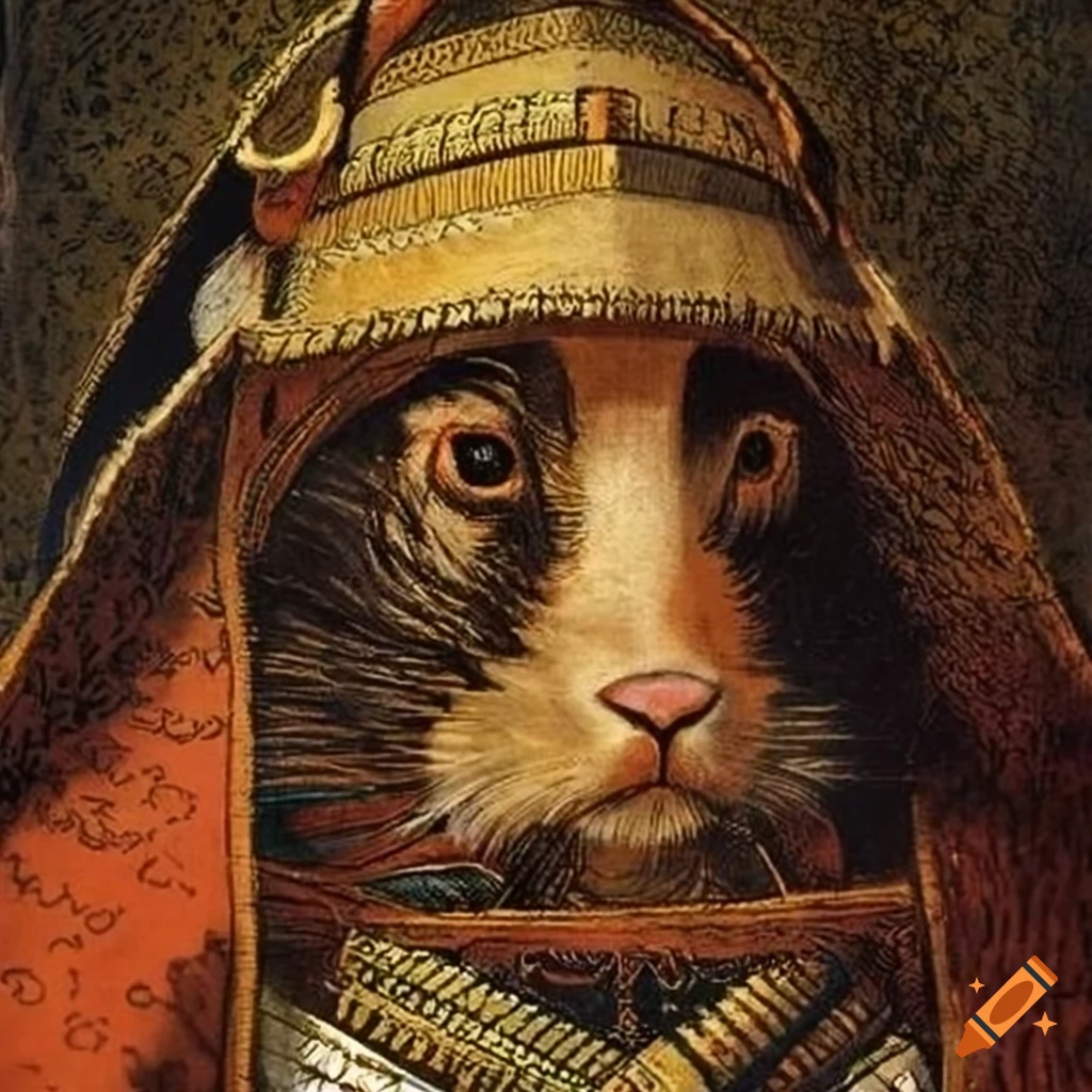 Rabbit samurai in Finnish attire by Ivan Bilibin on Craiyon