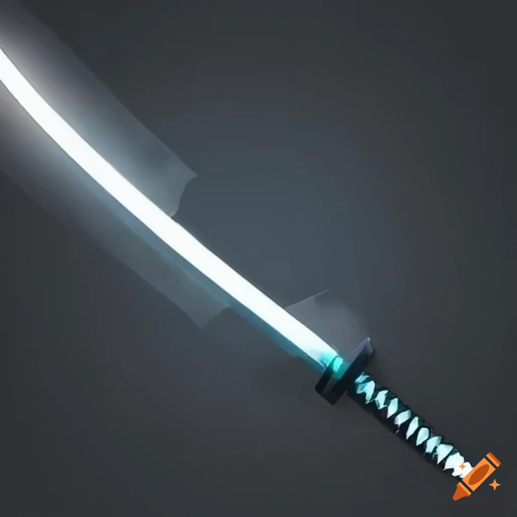 Glowing katana with a brilliant white shine on Craiyon