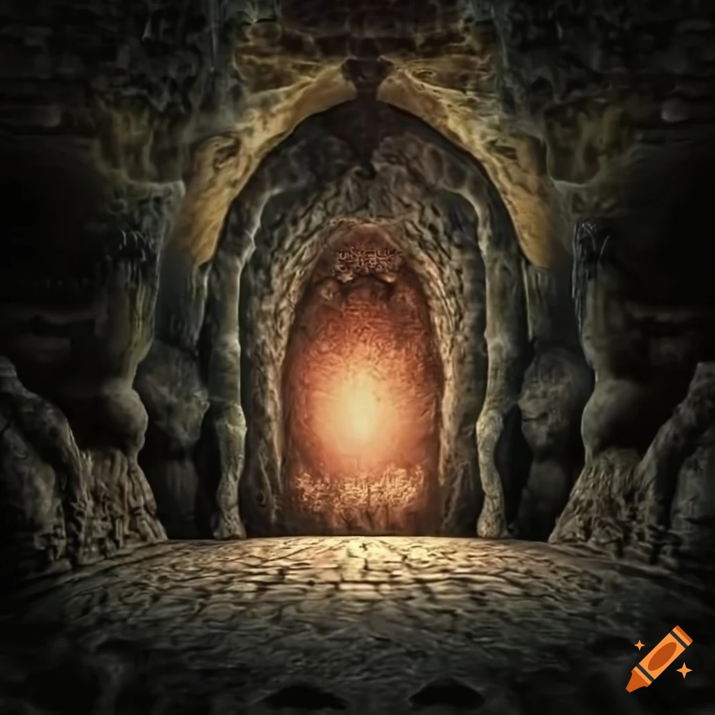 Dark cave wall background with n64 graphics on Craiyon