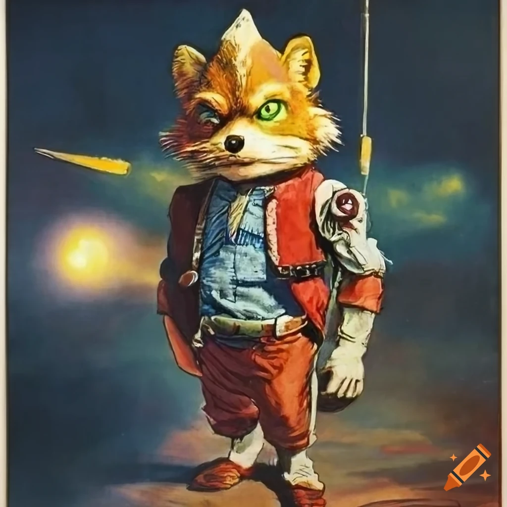 Star fox vintage poster by norman rockwell and james gurney on Craiyon