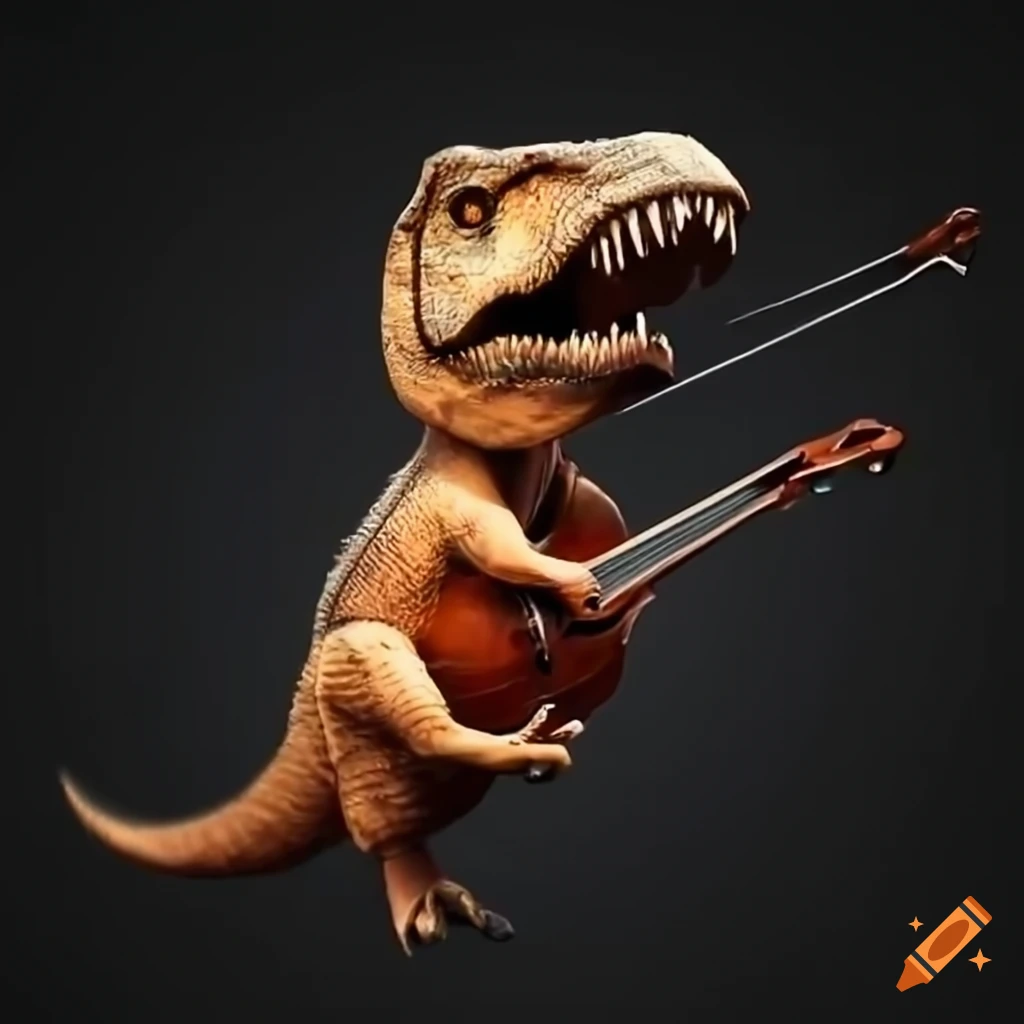 T. rex playing violin on Craiyon
