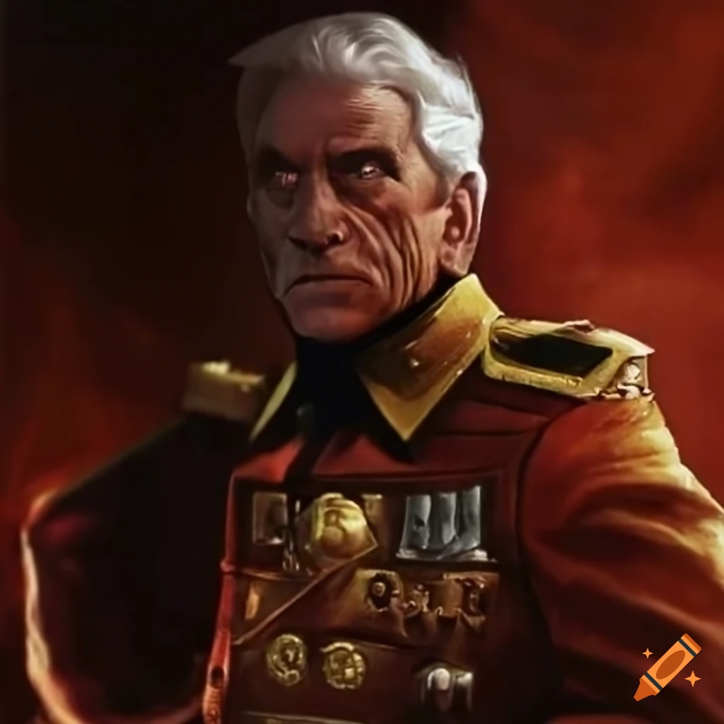 High fidelity photo of leslie nielsen as a 40k imperial commissar on ...