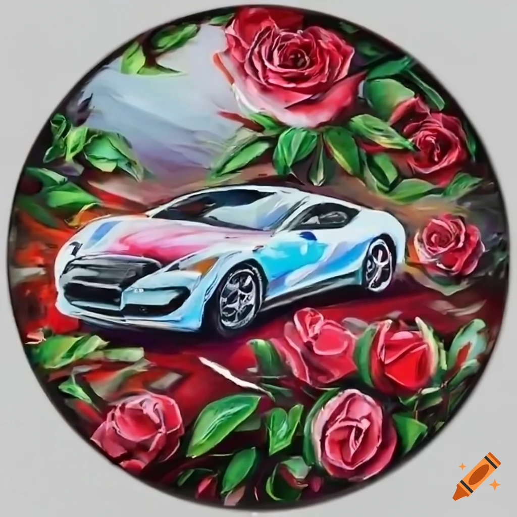 Cars and roses gaming logo on Craiyon