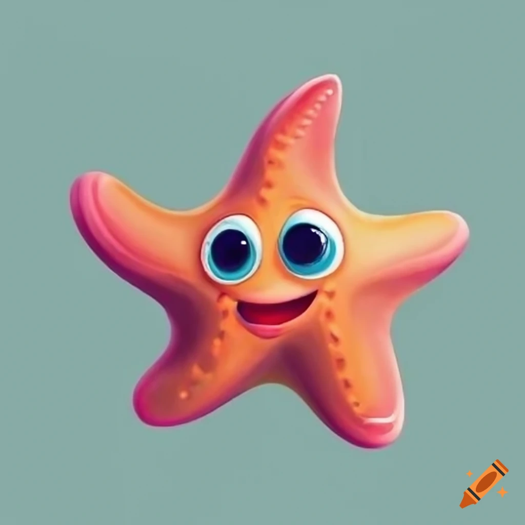 Starfish drawn in pixar style on Craiyon