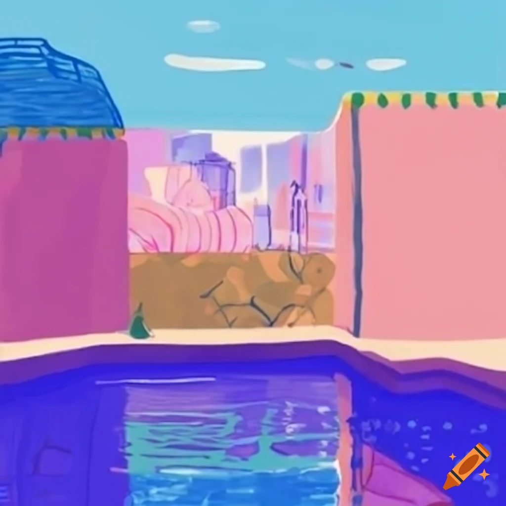 David hockney's iconic pools on Craiyon