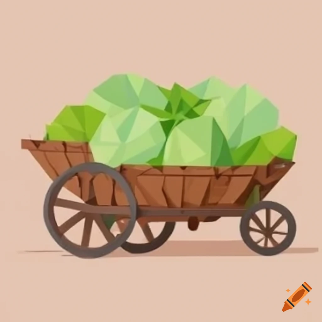 Low poly cabbage cart on Craiyon