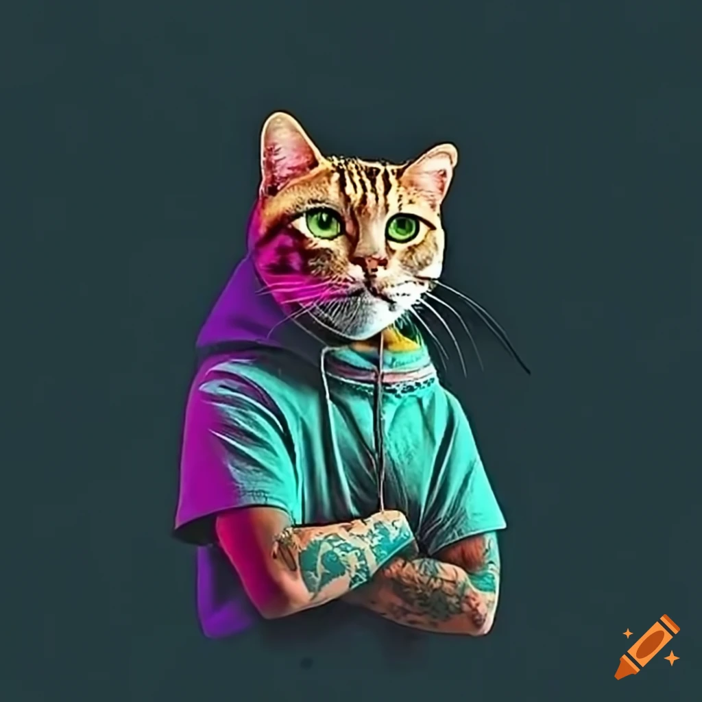 Rapper cat named big humph on Craiyon