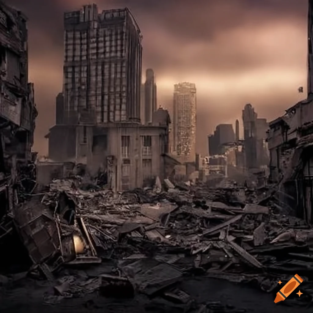 War-torn city on Craiyon