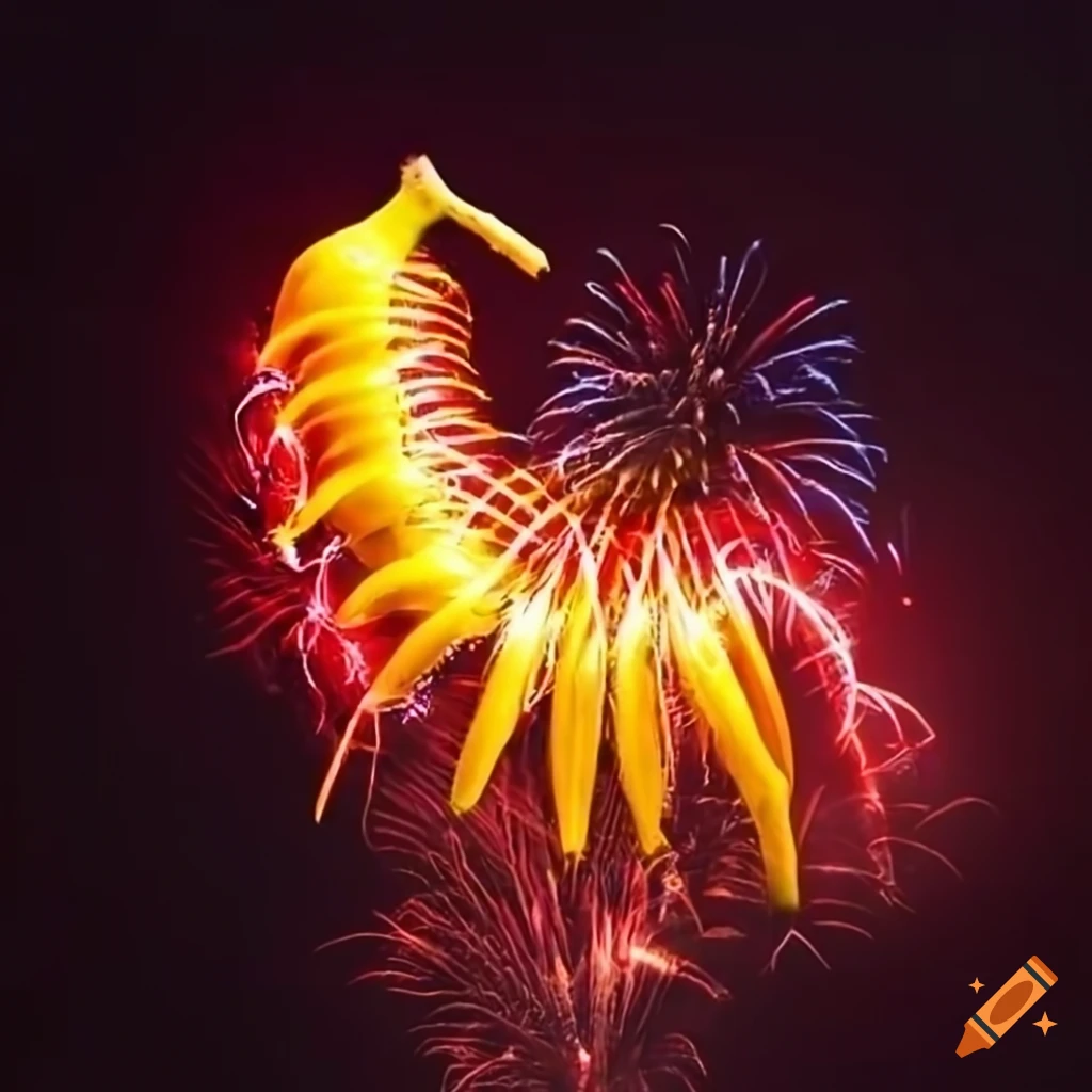 Firework-shaped bananas on Craiyon