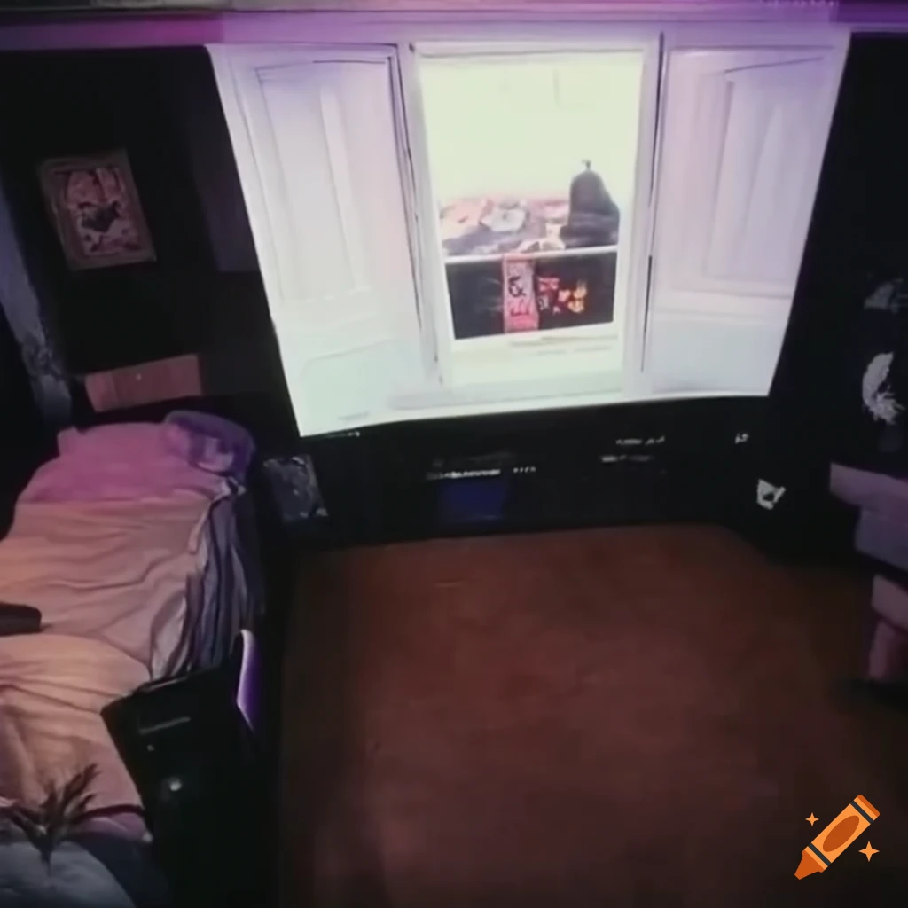 Cyberpunk french bedroom in vhs style footage on Craiyon