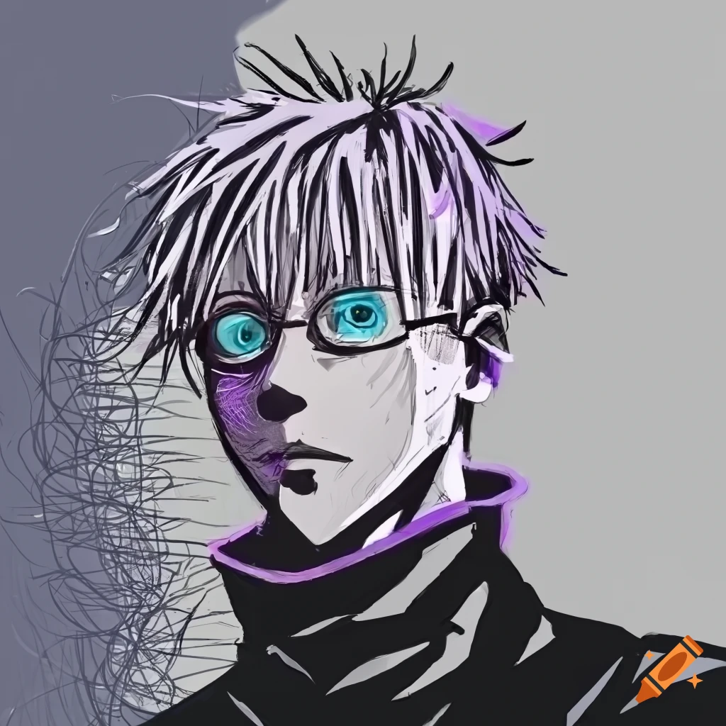 Gojo satoru in scribble art on Craiyon
