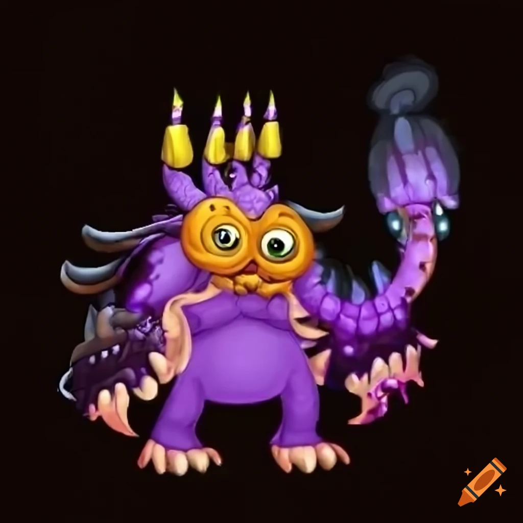 Monster with spikes, three arms, four eyes in My Singing Monsters style on Craiyon