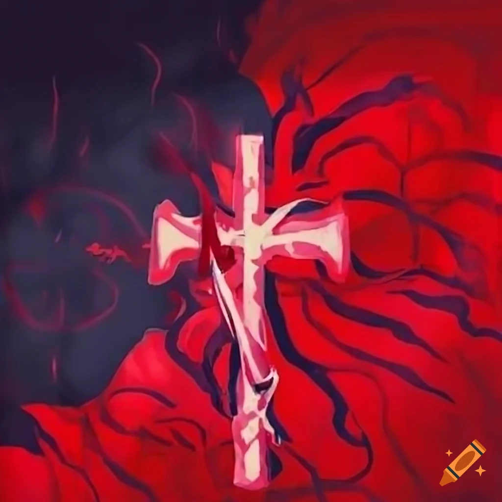 Cross flag in anime style on Craiyon