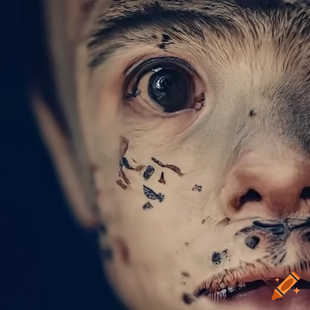 Actor elliot page transformed into a scared donkey in a dreamlike scene ...