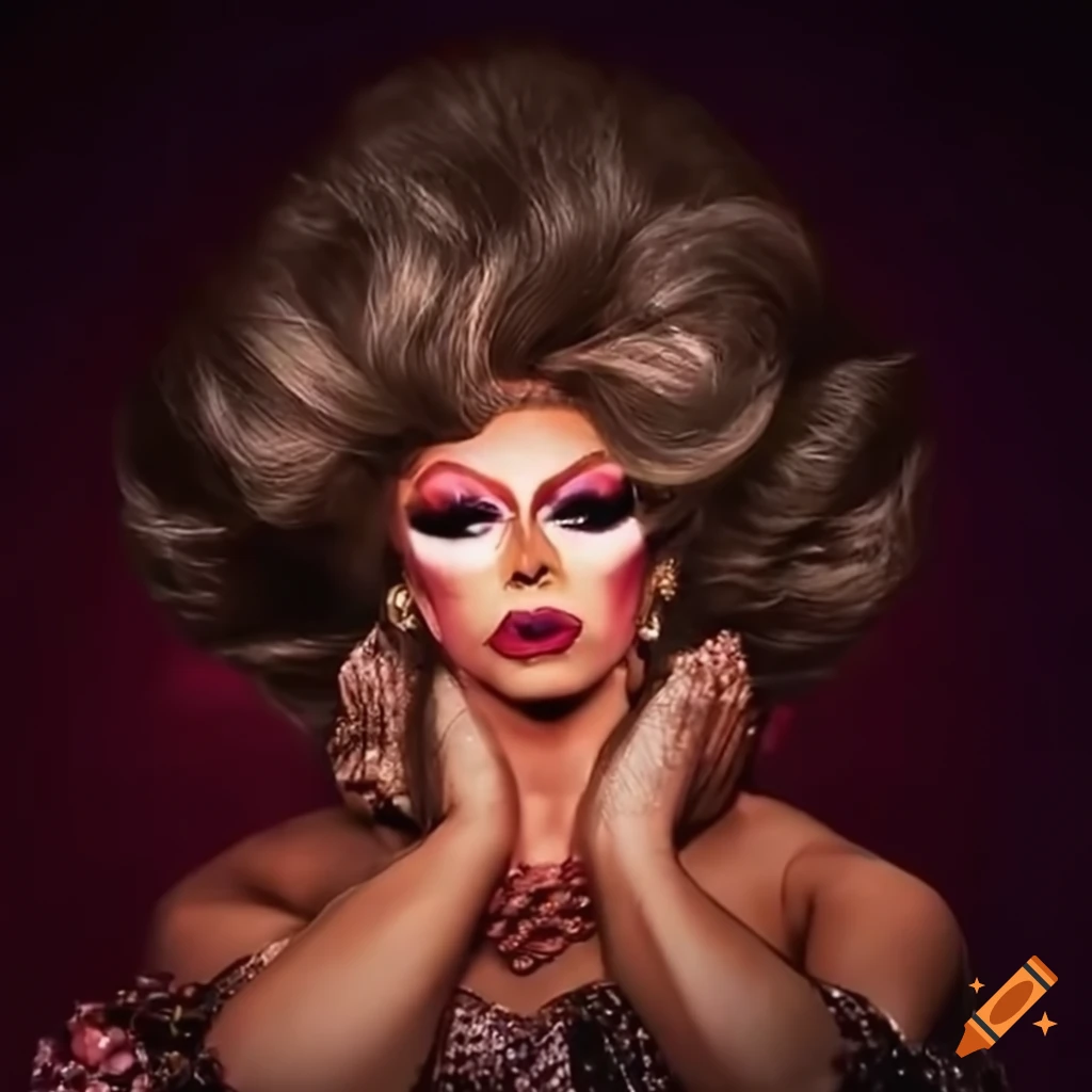 Drag queen performing with a large cat on stage on Craiyon