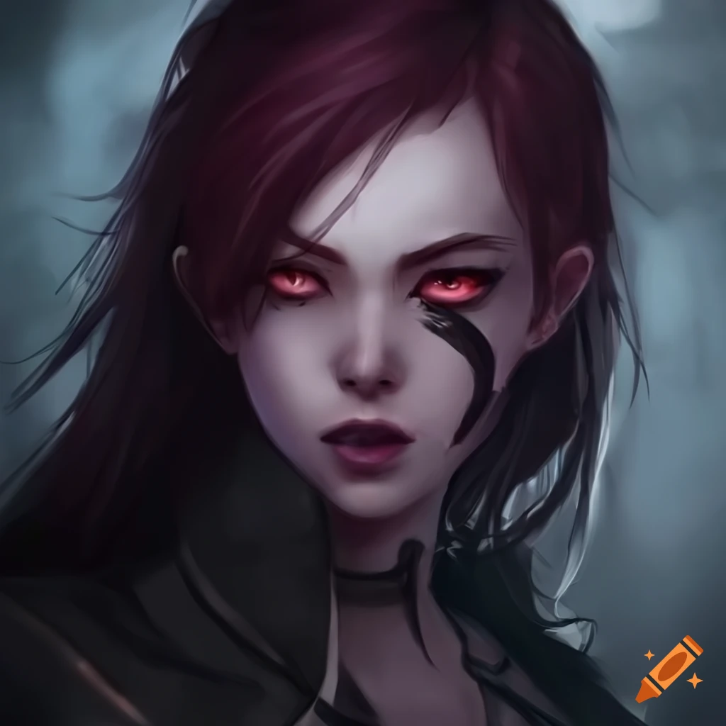 Dark and mysterious themed female gaming profile picture on Craiyon