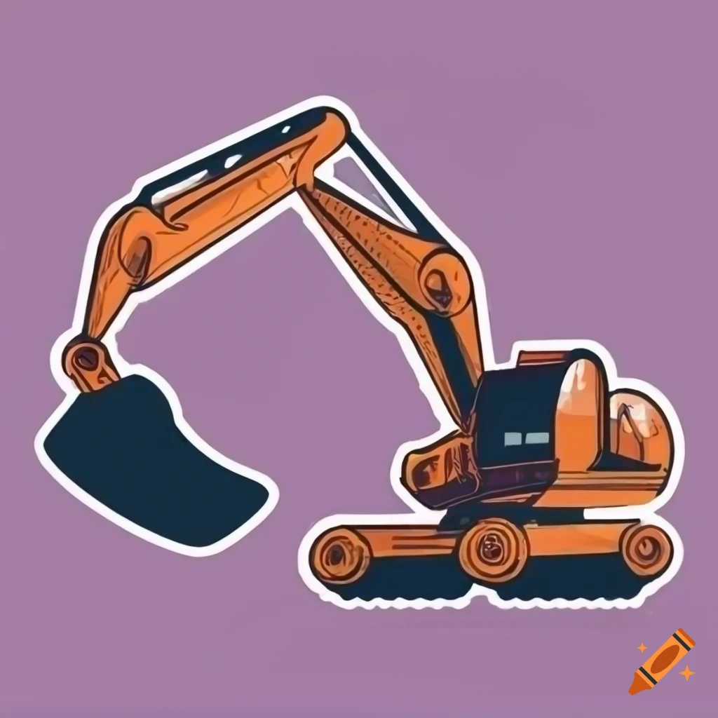 Excavator sticker for tshirt design on Craiyon