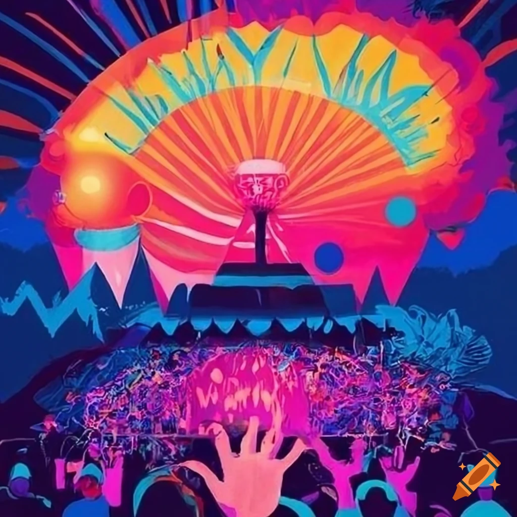 Summer concert poster art with a fun vibe on Craiyon