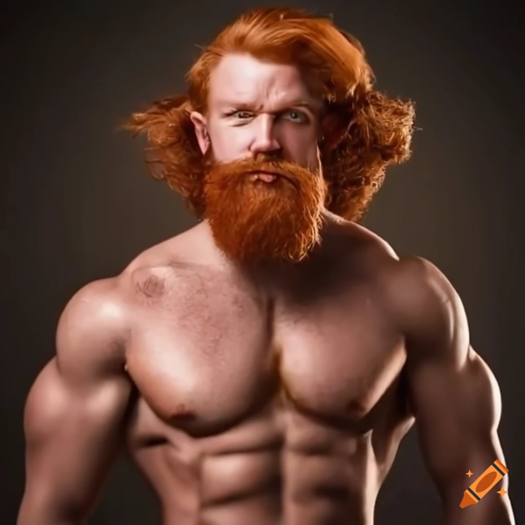 Muscular ginger bearded man on Craiyon