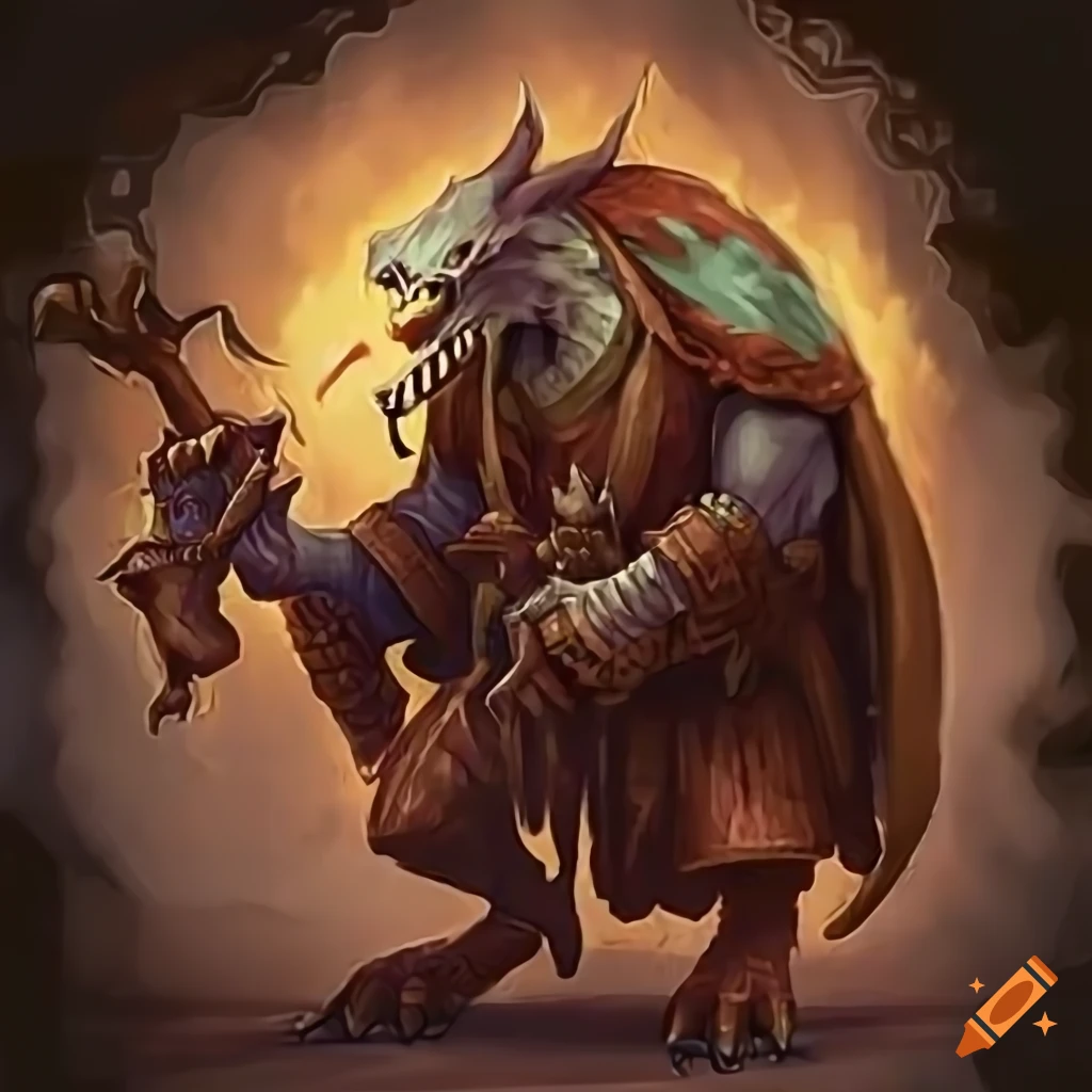 Kobold shaman round token for d&d on Craiyon