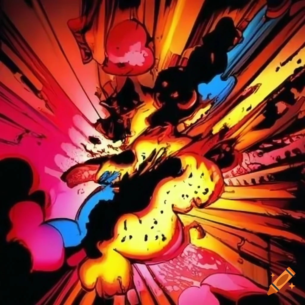 Cloud explosion in a comic style on Craiyon