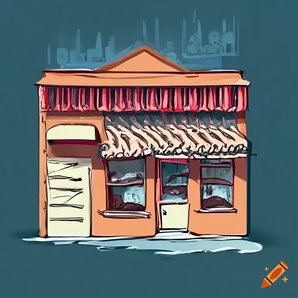 Exterior view of a bakery shop on Craiyon