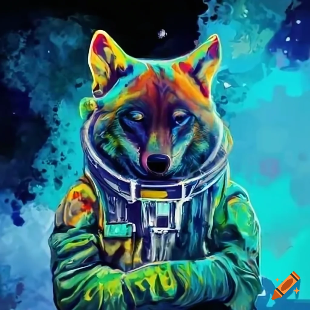 Astronaut wolf on Craiyon