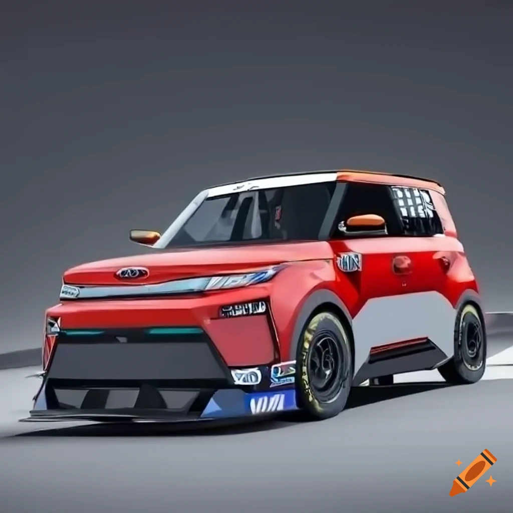 Highly detailed 2024 kia soul nascar race car rendering on Craiyon