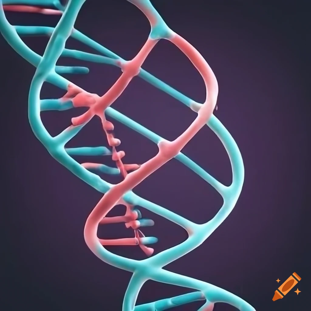 Representation of dna strands merging within a person on Craiyon