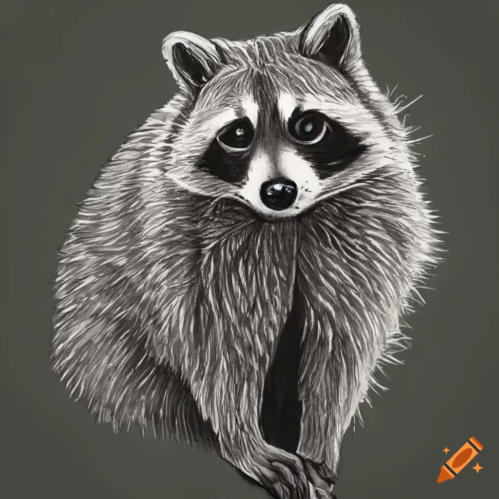 Raccoon drawing on Craiyon