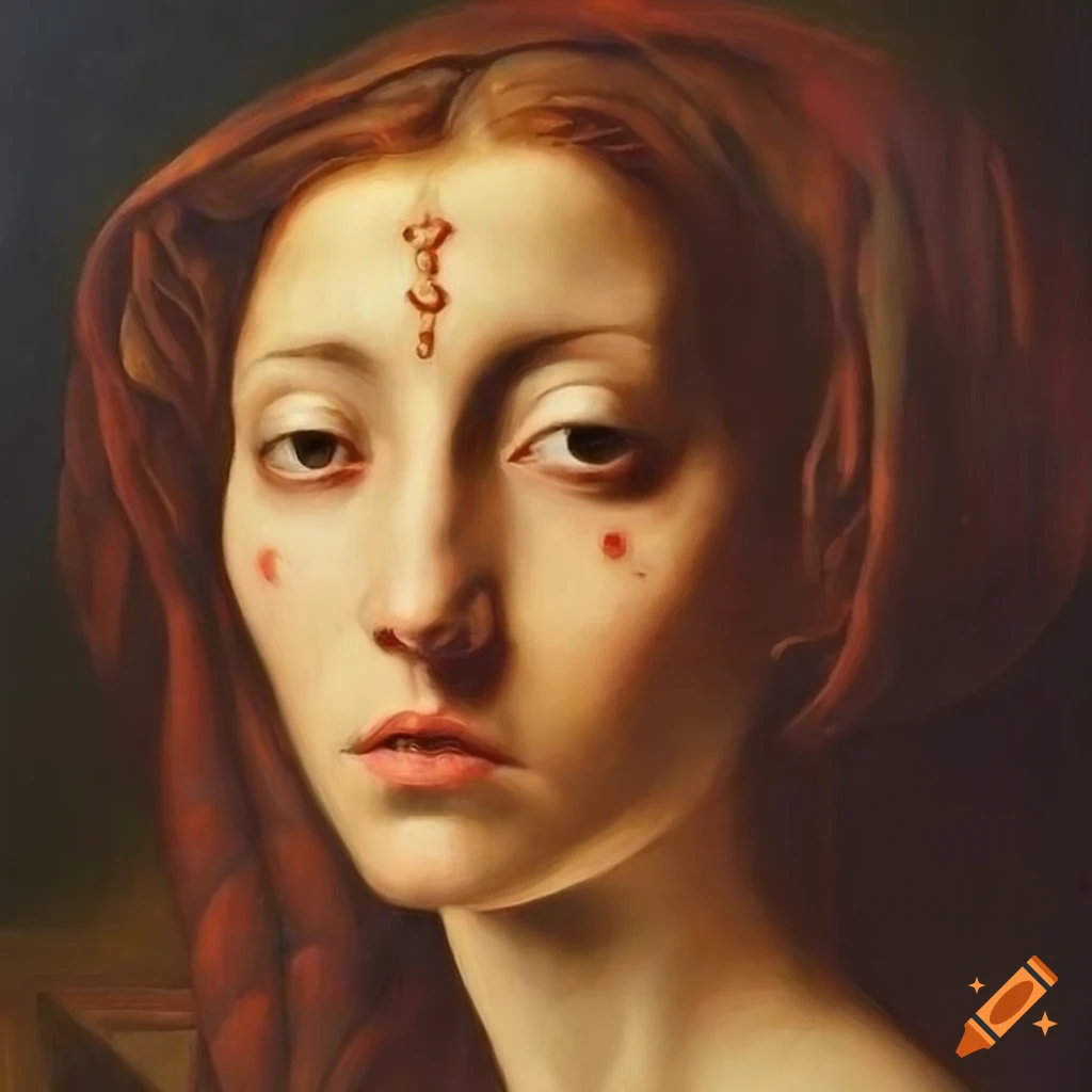 Highly detailed oil painting portrait in renaissance style depicting ...