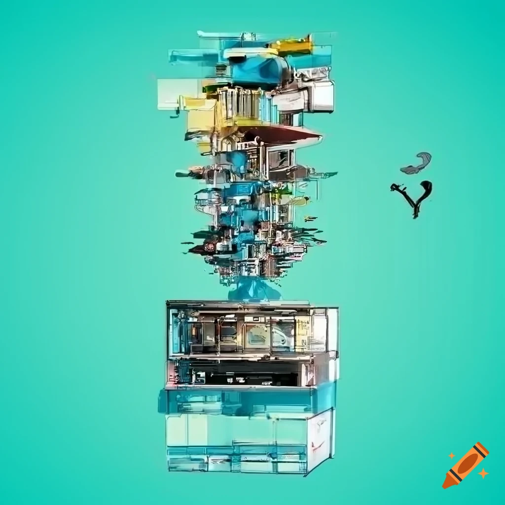 Exploded view diagram on Craiyon