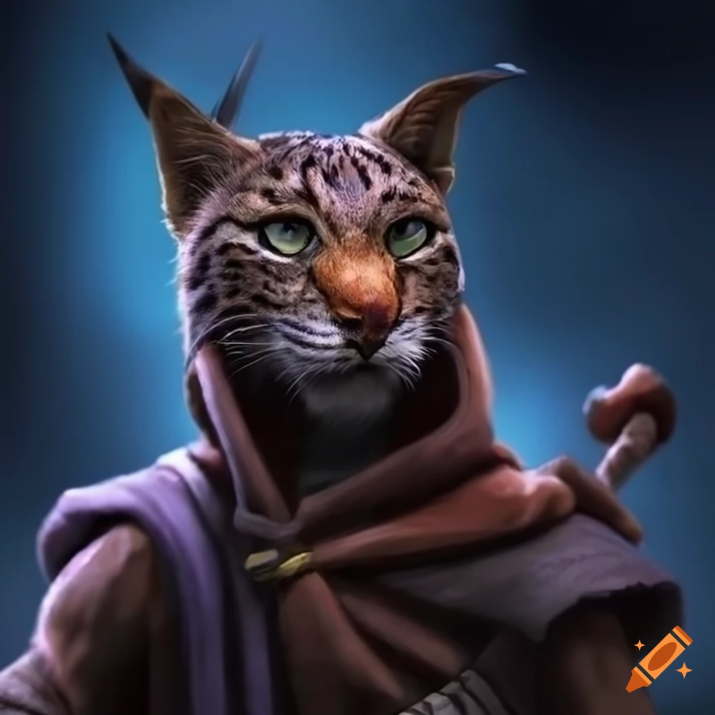 Detailed grey tabaxi male wizard depiction on Craiyon