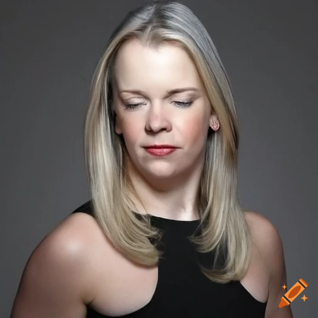 Melissa joan hart with gray hair, eyes closed, mouth open on Craiyon