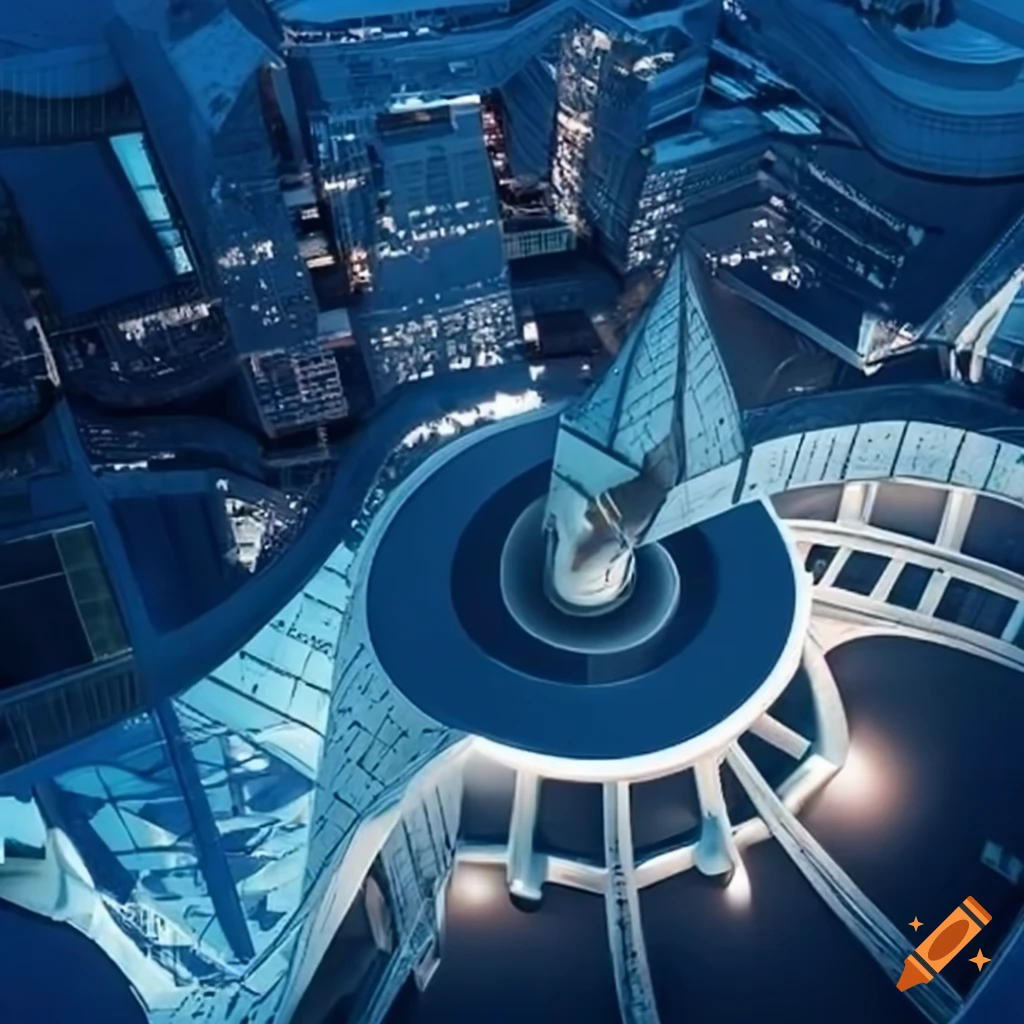 Bionic architecture in white at a university seen from above on Craiyon