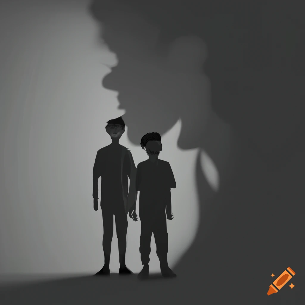 Tomcat with two men in shadows on Craiyon