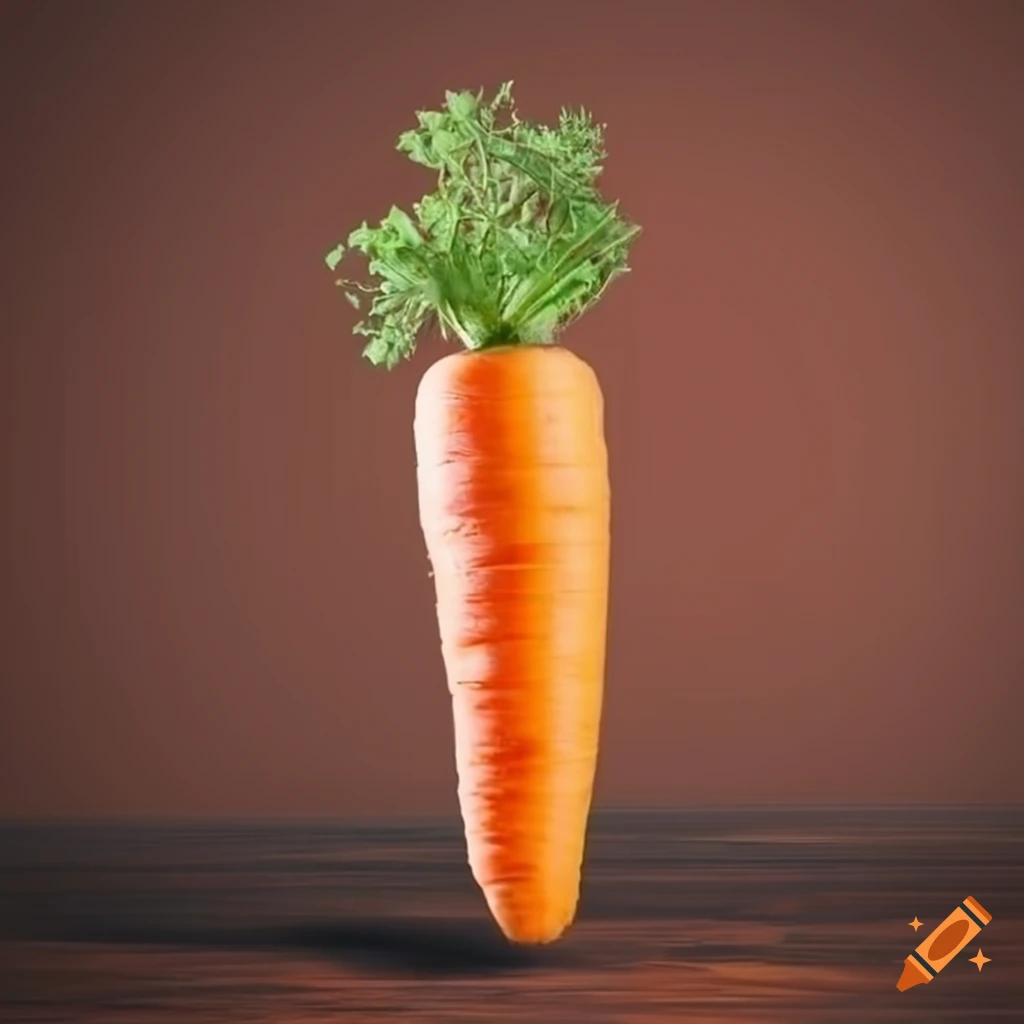 Carrot in front of a rust brown background on Craiyon