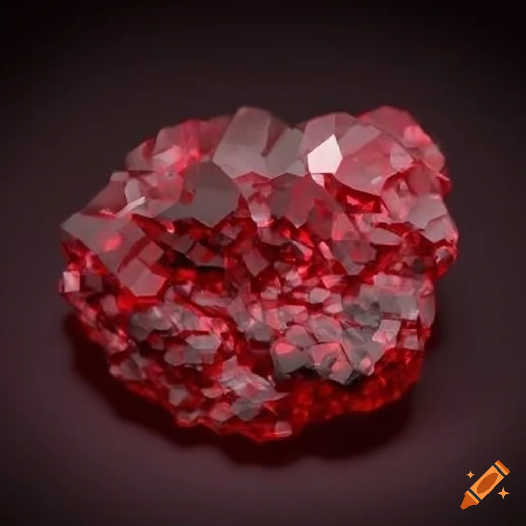 Bumpy glowing red cryptonite gem on Craiyon