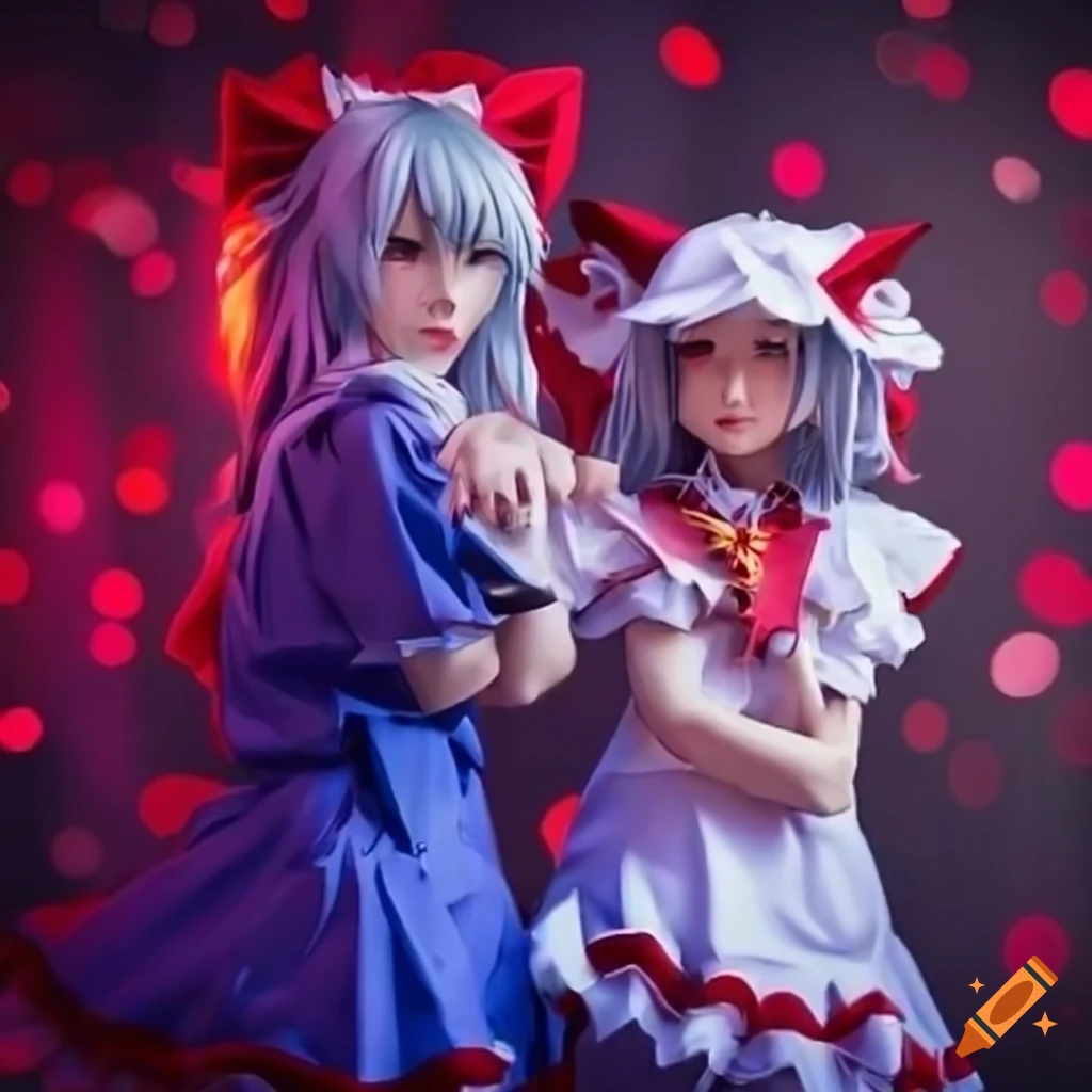 Sakuya Izayoi and Remilia Scarlet characters from Touhou Project on Craiyon
