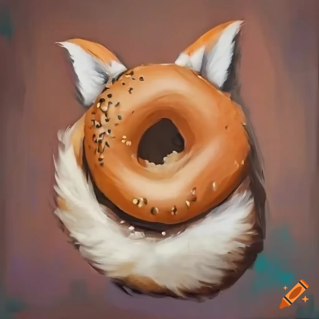 Bagel with fox ears and fox tail logo on Craiyon