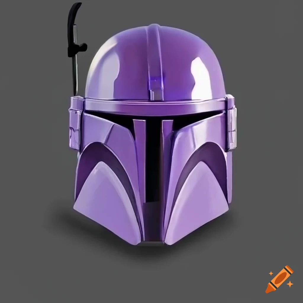 Highly-detailed purple mandalorian helmet on Craiyon
